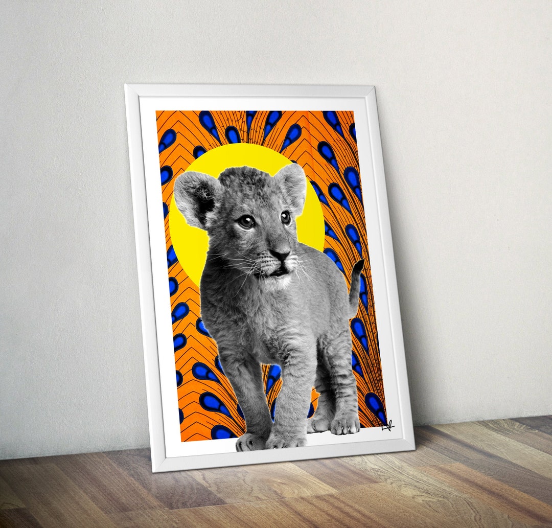 Lion Print, Bedroom Decor, Kids Bedroom Art, Lion Collage, Jungle ...
