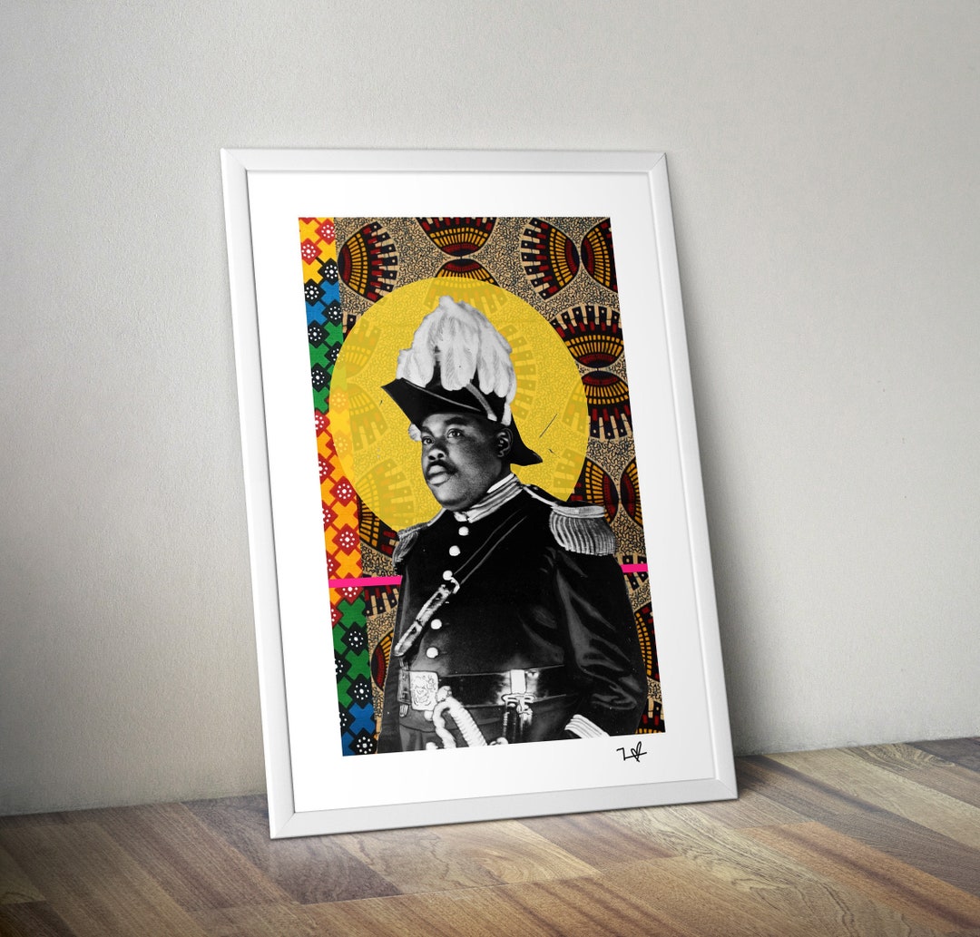Marcus Garvey Art Print: African Fabric Collage, Limited Edition - Etsy