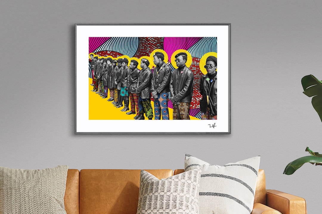 Black Panthers Art Print: Edition 02, African Fabric Collage, Civil ...