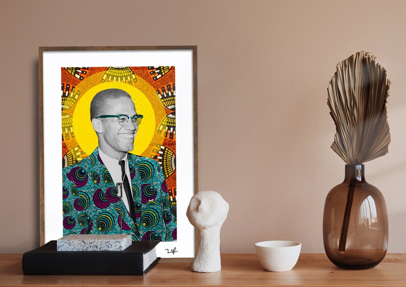 Malcolm X Limited Edition Print: African Art, Digital Collage - Etsy