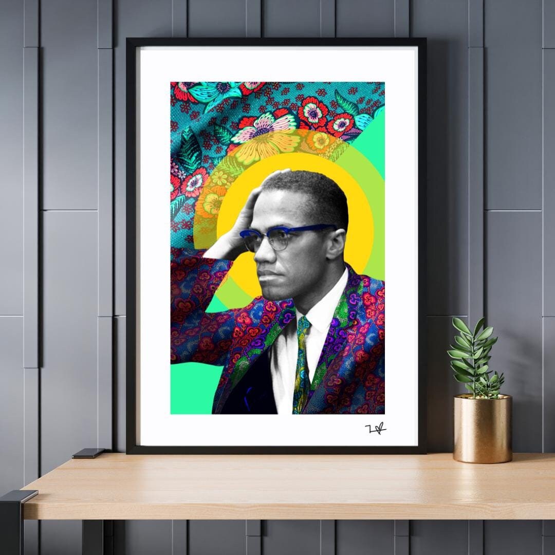 Malcolm X 1964 Art Print: Limited Edition Digital Collage - Etsy