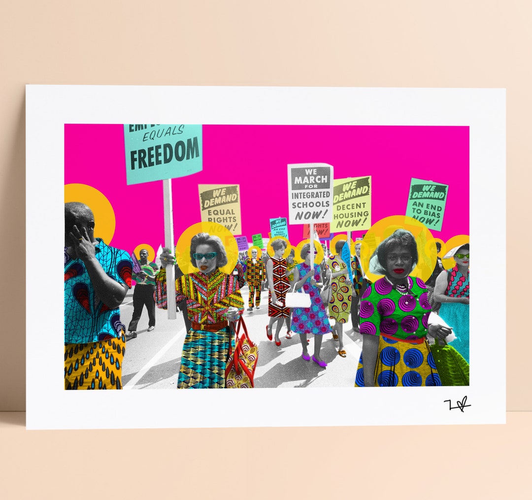 March on Washington Art Print: 1963 Civil Rights, Black Art, Limited ...