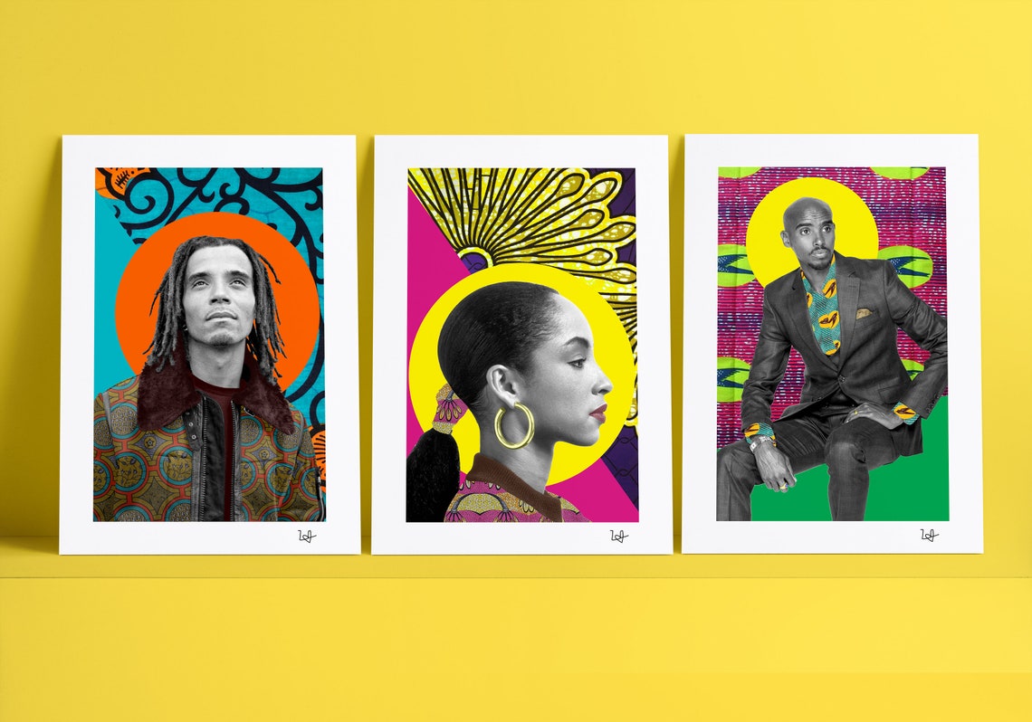 Sadé Print A4 / A3 Digital Collage Black Art - Etsy