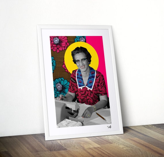 Katherine Johnson Print A4 / A3 Digital Collage Black Art | Etsy