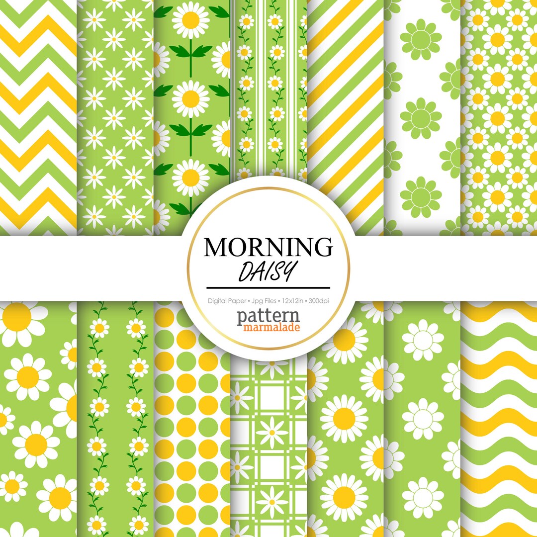 SALE Daisy Digital Paper Pattern - Seamless Daisy Pattern for Personal ...