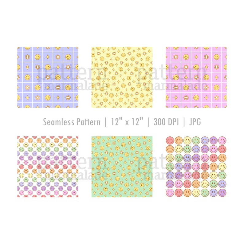 SALE Smileys Fun Digital Paper -smiley Pattern Red Orange Yellow Green ...