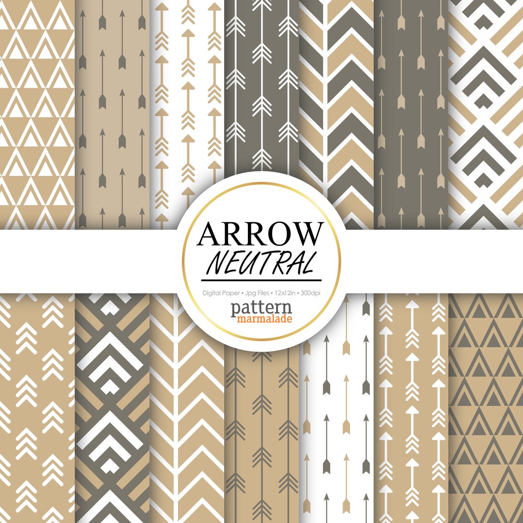 SALE ARROW Neutral Digital Paper Pattern - Seamless Arrow Pattern for ...