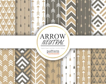Arrow Neutral Digital Paper Pattern Arrow Pattern for Personal and ...