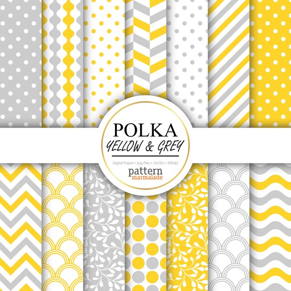 Chevron Yellow Gray - Etsy