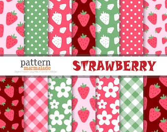 Strawberry Digital Paper COMMERCIAL USE Printable Paper - Etsy