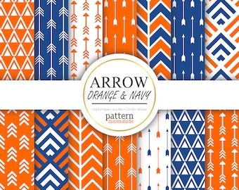 Orange and Navy Blue | Etsy