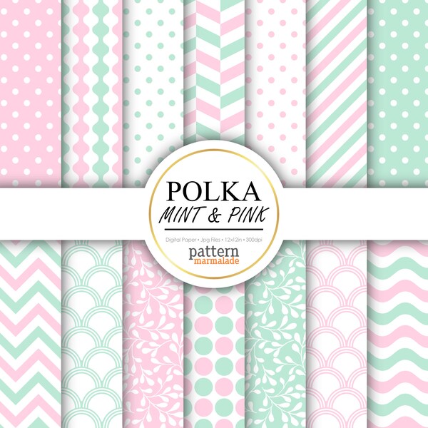 Pink and Mint - Etsy