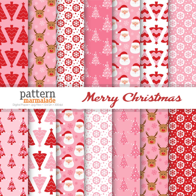 Christmas Digital Paper - Etsy
