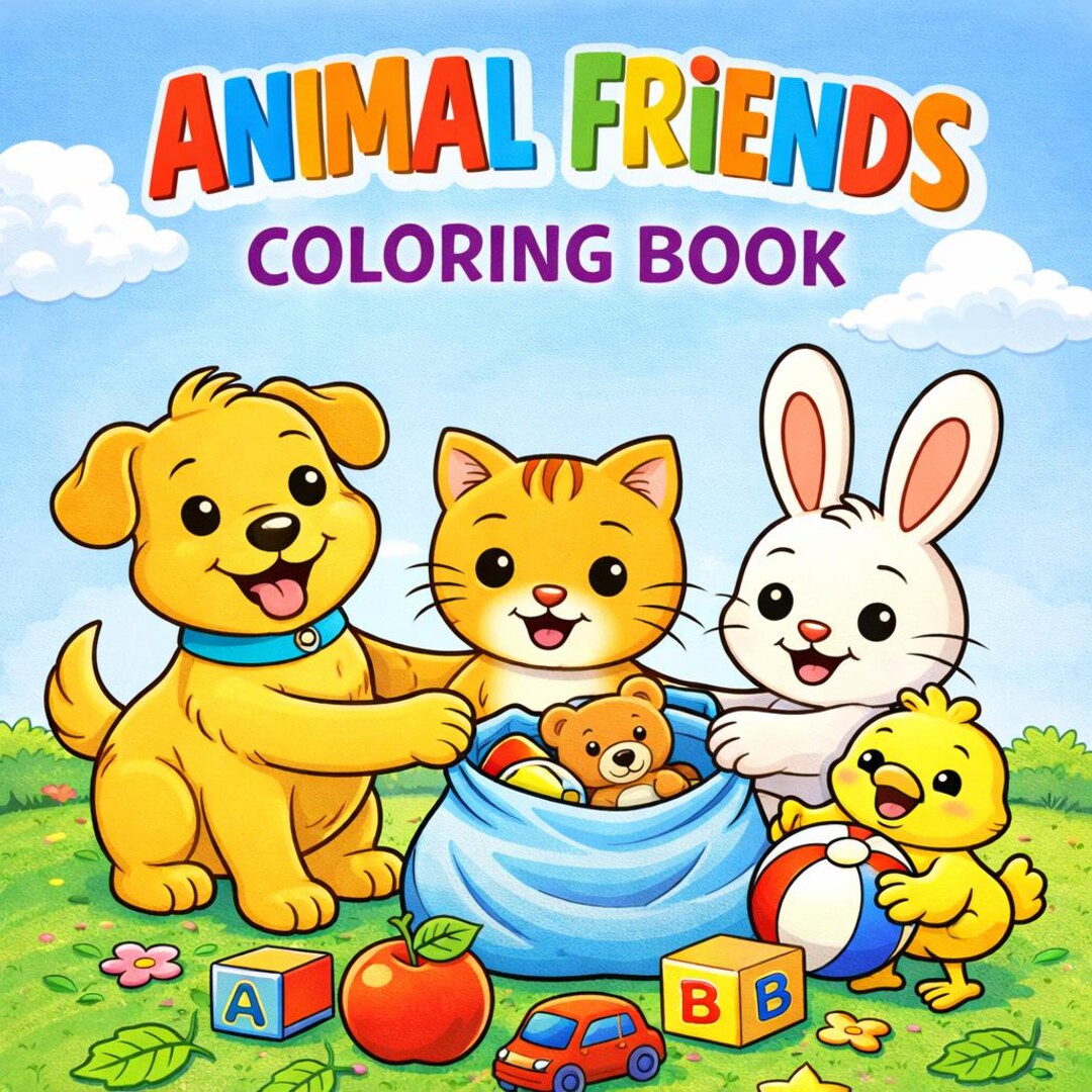 Cute Animal Friends Coloring Book for Kids | Printable PDF ...