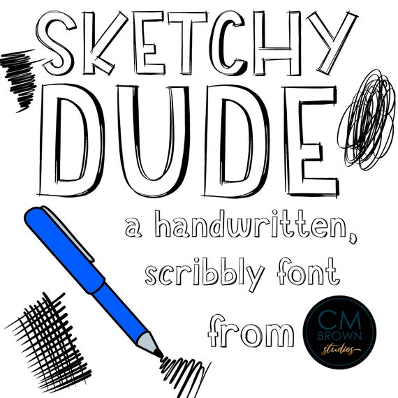 Sketchy Dude Font Handwritten Font TTF / OTF Cricut | Etsy
