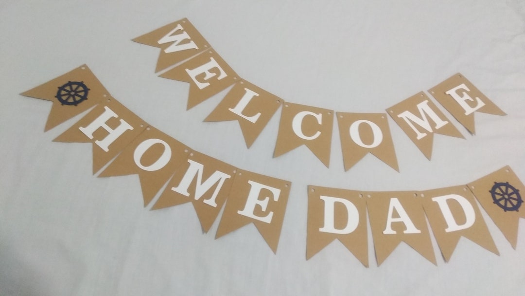 Welcome Home Dad, Homecoming Party Banner/tissue Paper Tassel Garland ...