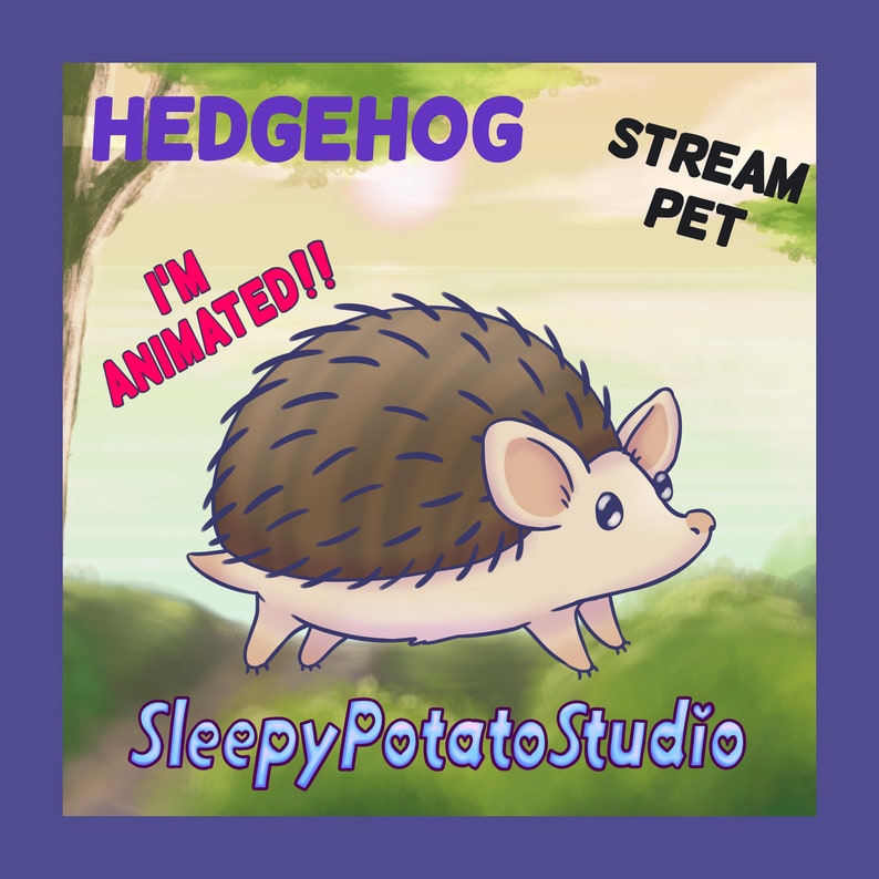 Hedgehog Animated Stream Pet - Etsy