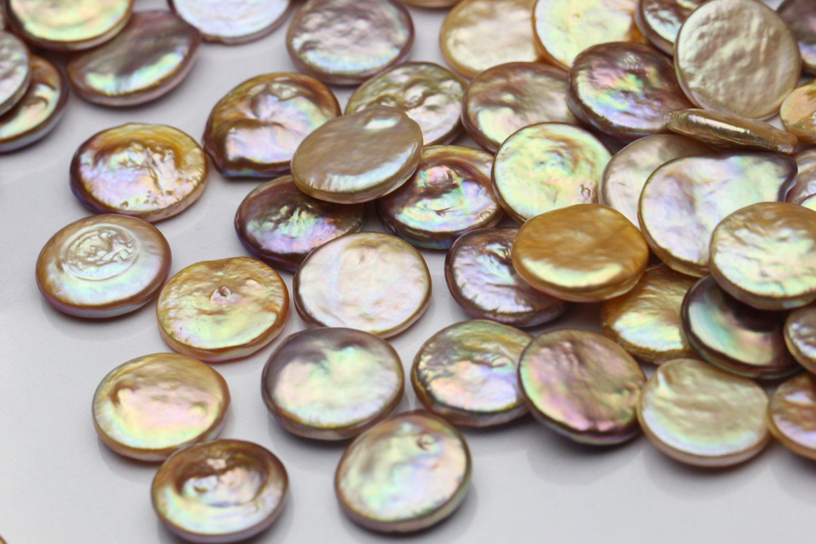 15-18mm Super Large Coin Pearl Wholesale Price, Natural Golden and ...