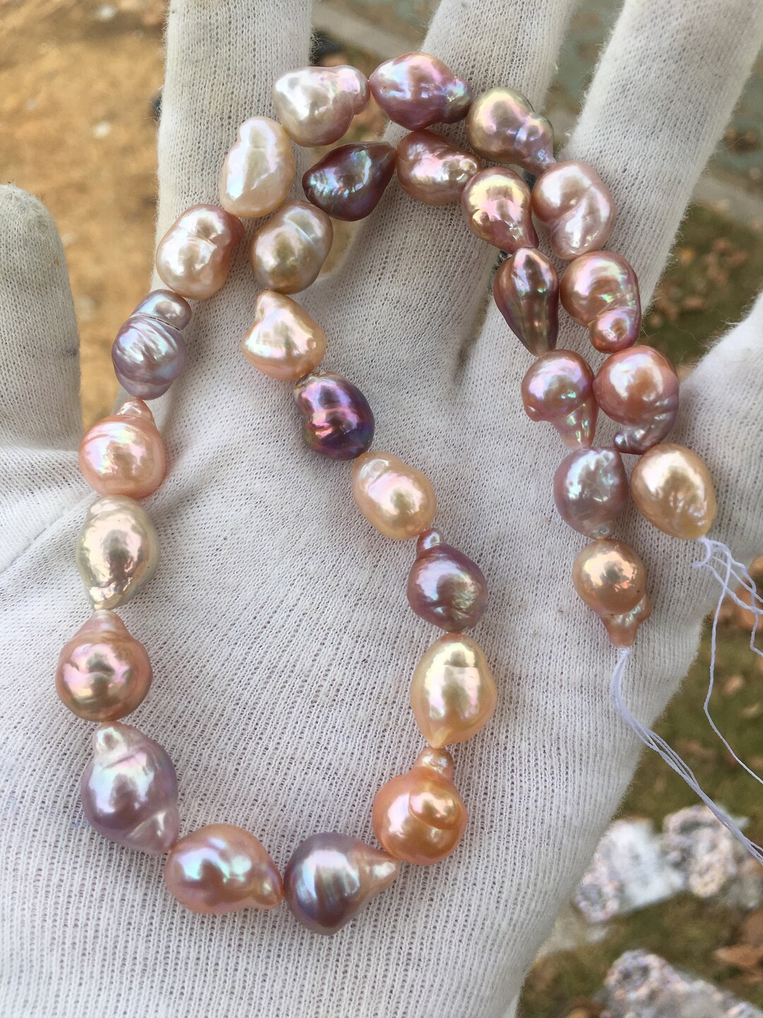 Natural Baroque Pearl Strand,mixed Color Pearl Beads,nuclear Freshwater ...