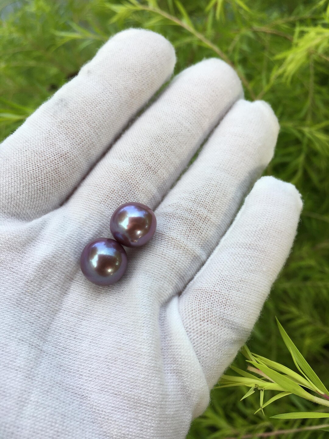 10.8-11mm Natural Intense Purple Edison Pearl Pair|natural Grape Purple ...