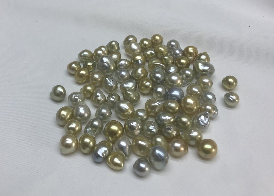 10-14mm Baroque South Sea Pearl,golden Salt Water Pearls，silver Color ...