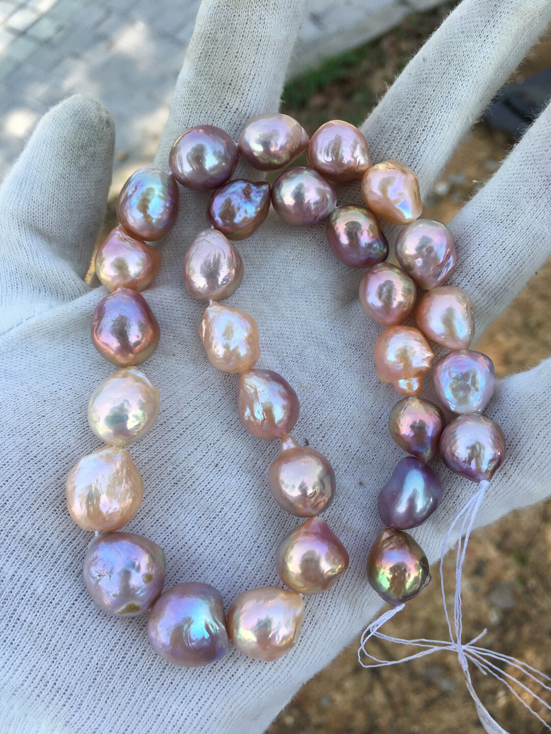 Natural Ripple Pearl String With Metallic Color,baroque Pearl Beads ...
