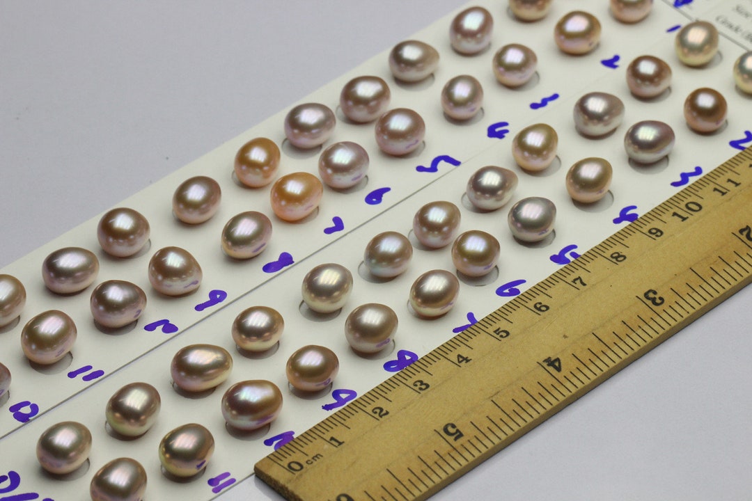 Buy Top Grade Drop Freshwater Cultured Pearl Pair, Natural Pink&purple ...