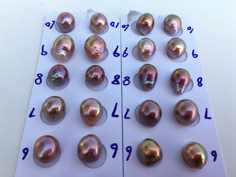 10-13mm Metallic Color Pearl Pair,strong Luster Natural Color Pearl ...