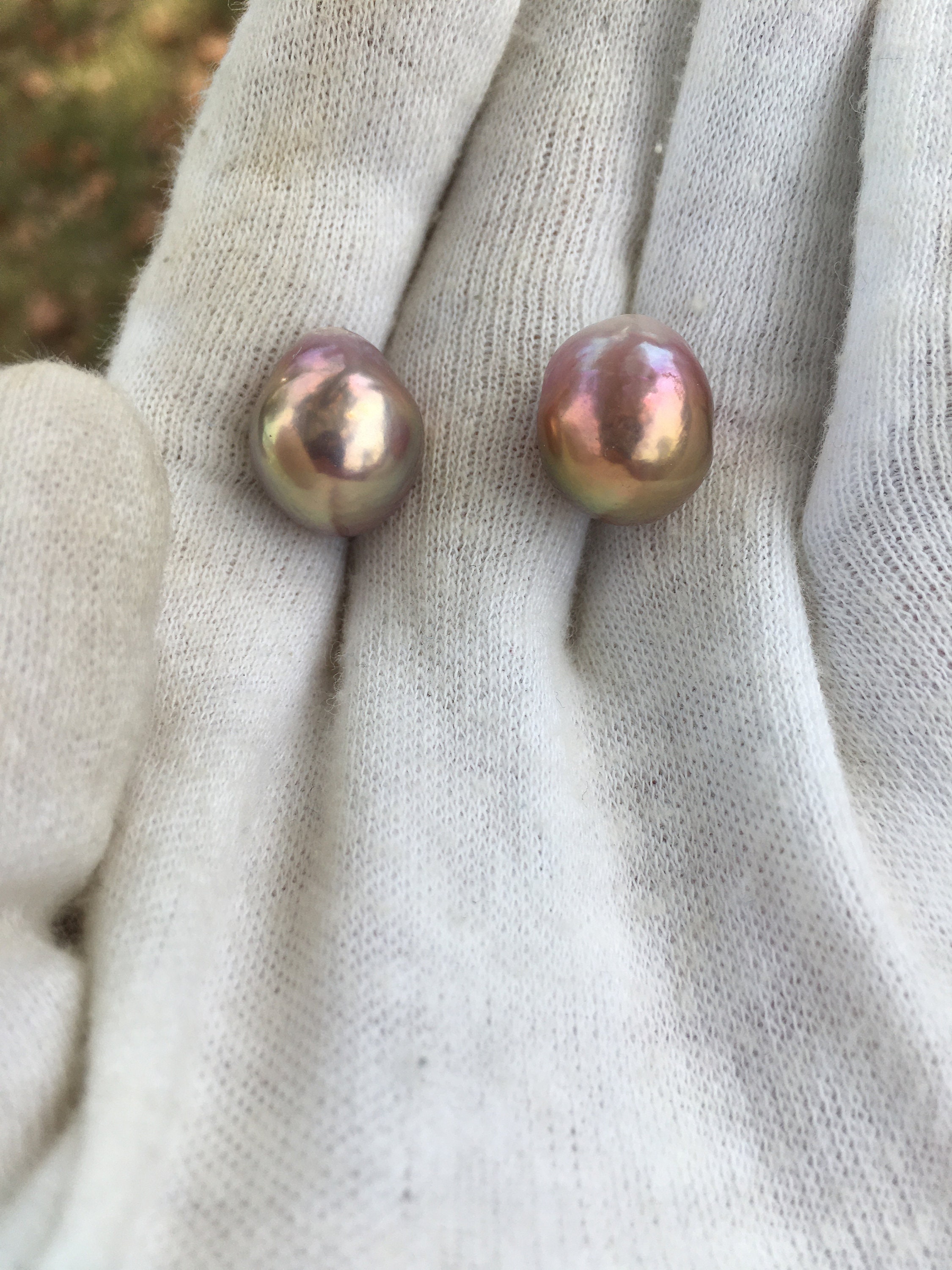 Metallic Green Color Baroque Pearls With Metallic Purple - Etsy