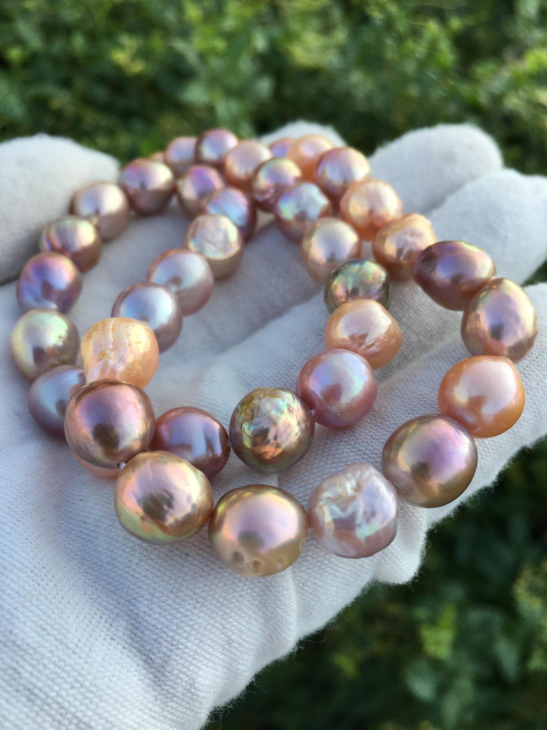 Baroque Loose Pearl String With Natural Rainbow Color,metallic Nuclear ...