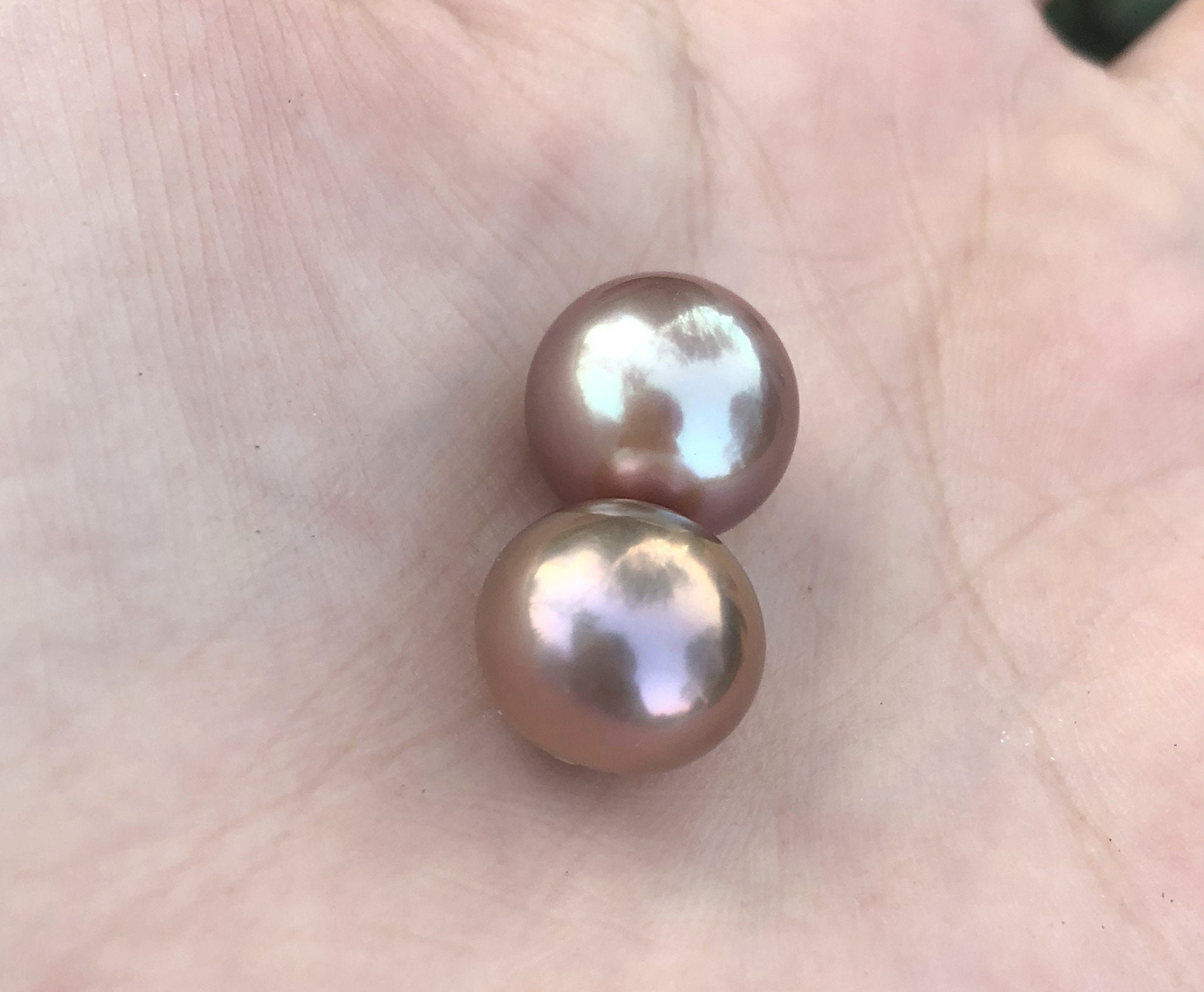 12-13mm redondo púrpura perla par gran pareja de perlas - Etsy España