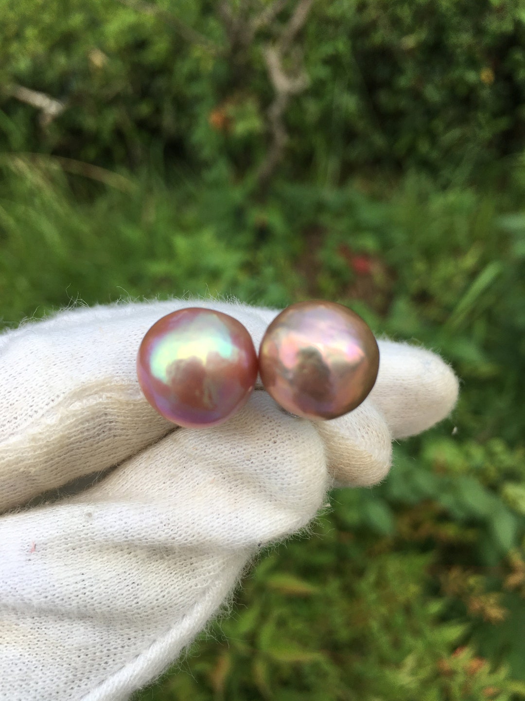 Natural Metallic Purple Color Edison Pearl Stud Earrings 925 Silver - Etsy