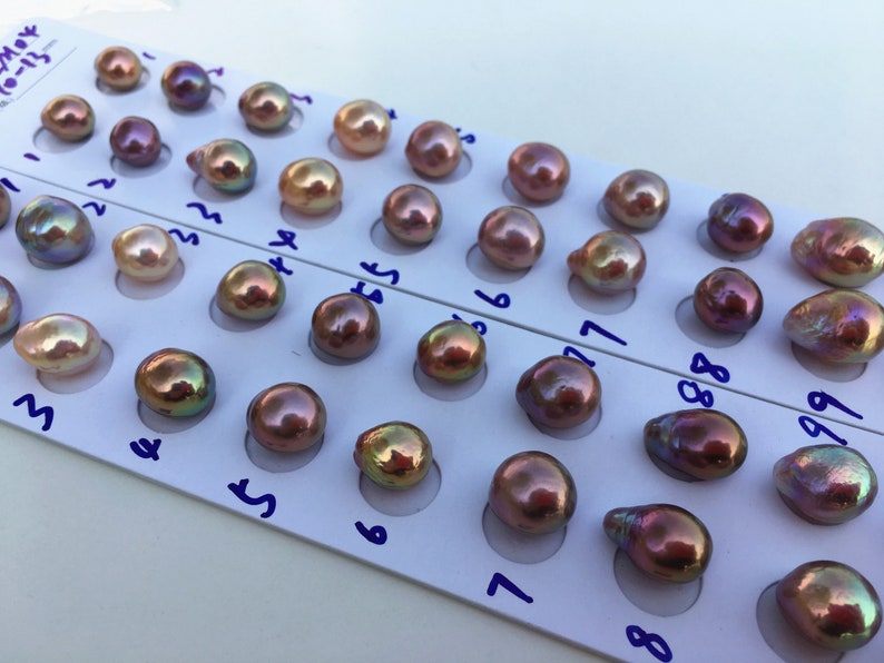 10-13mm Metallic Color Pearl Pair,strong Luster Natural Color Pearl ...