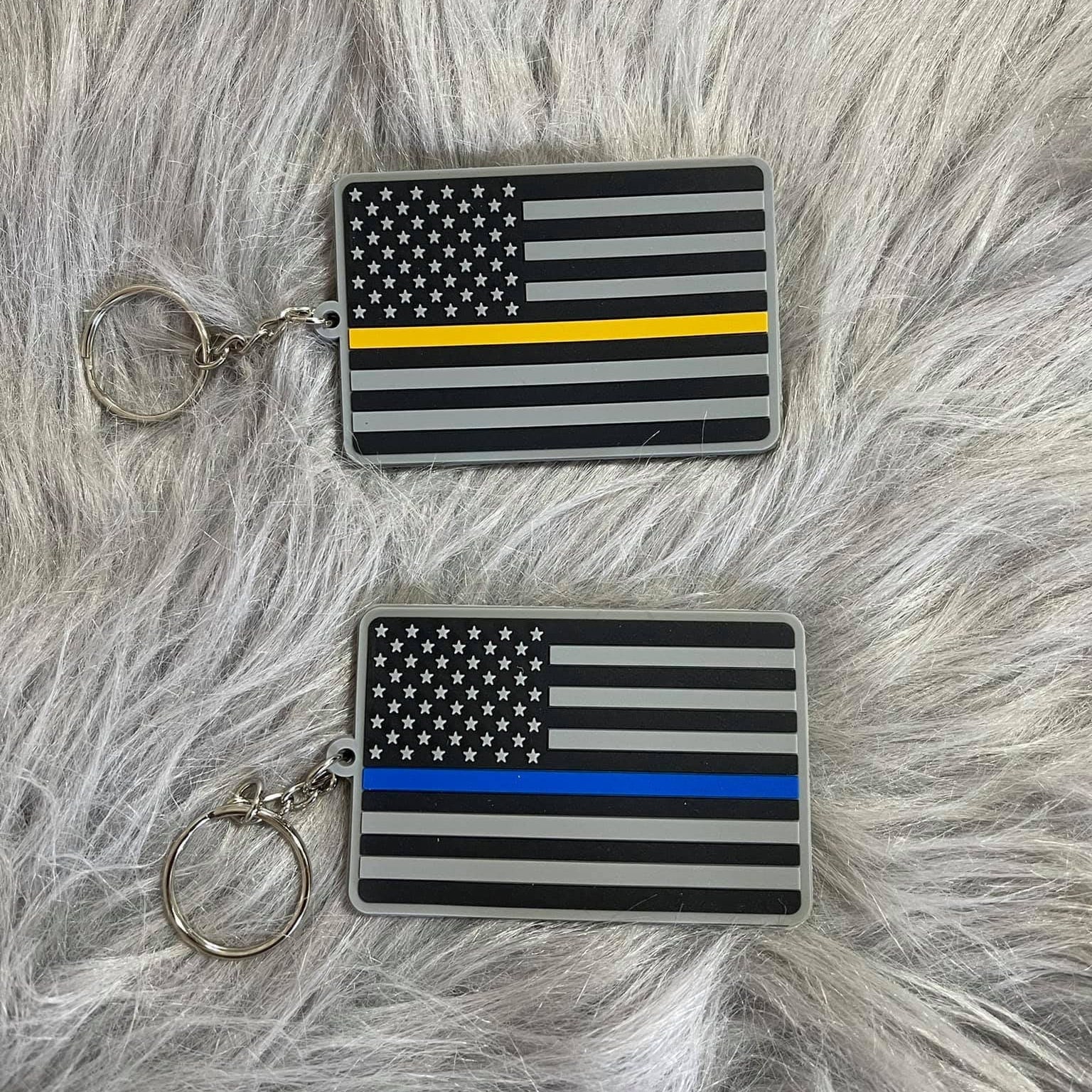Thin Line American Flag PVC Keychain - Etsy UK