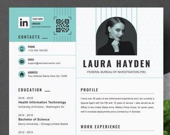 Fbi Resume Template - Etsy