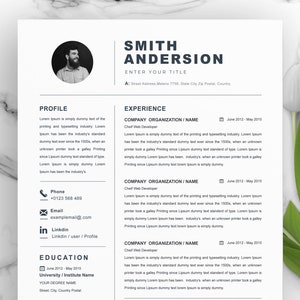 One Page Resume Professional Clean Resume Template | Professional ...