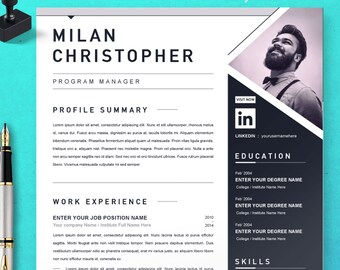 Professional Simple Resume Template Word Clean Resume | Etsy
