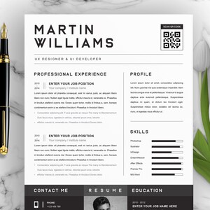 Clean Resume / CV Template With MS Word Cover Letter - Etsy