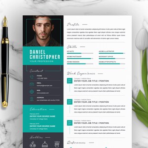 Modern Resume Template, Cover Letter, Word, Mac,a4, CV Template ...