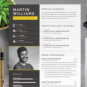 Clean and Modern Resume Template Word | CV Template + Cover Letter ...