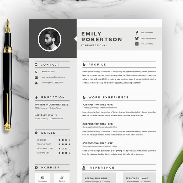 Clean Modern & Professional Letterhead Design Letterhead - Etsy Canada