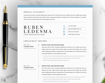 Clean Resume / CV Template With MS Word Cover Letter for | Etsy