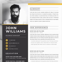 Professional Black Resume Template With Photo Modern Resume Template ...