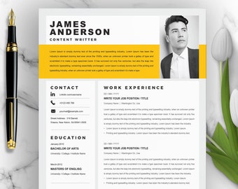 Creative Resume Modern Resume Template Cover Letter Word | Etsy