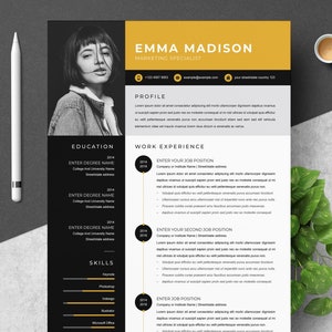 Modern Resume/cv Template for Word + Apple Pages | Resume/cv Template ...