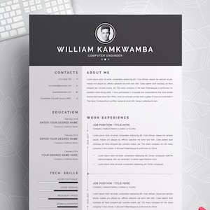 Professional Resume Template Word | 2 Page Resume Simple Cv Template ...