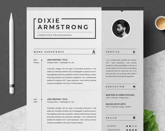 Professional Resume Template Clean Resume Resume Template - Etsy