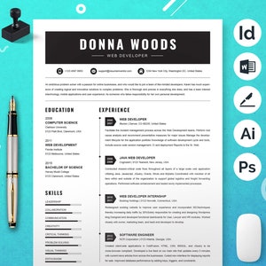 Resume / CV Template for Web Developer, IT Resume Word Template ...