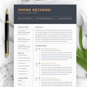 Black Resume | Professional Resume / CV Template With MS Word Cover ...