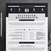 Modern & Professional Resume Template for Word | Black and White CV ...
